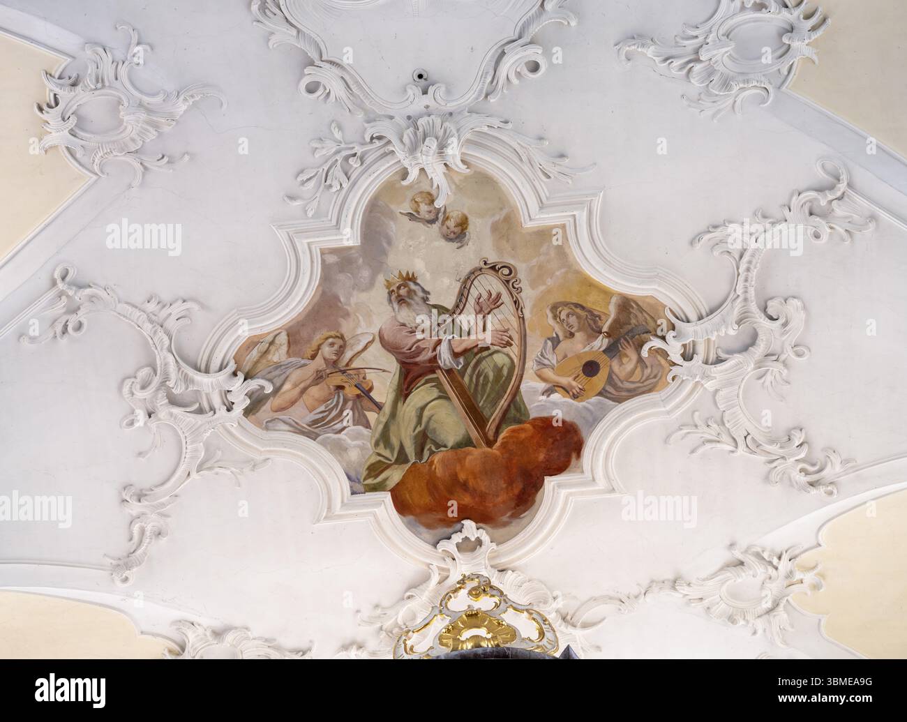 Ceiling painting in the Catholic parish church of St. Peter and Paul ...