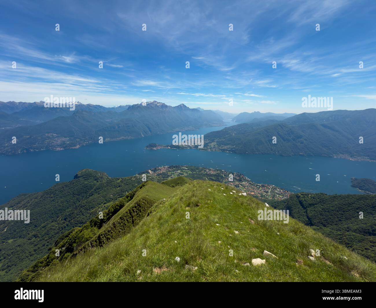 beautiful panoramic view of Lake Como and the Bellagio peninsula from ...