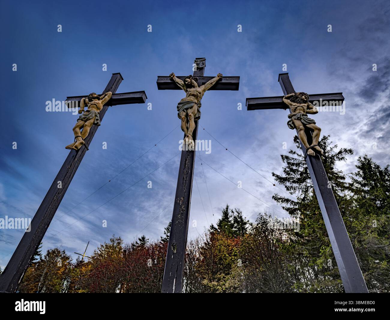 Crucifixion group, three crosses on the Kreuzberg in the Rhoen, 12th ...