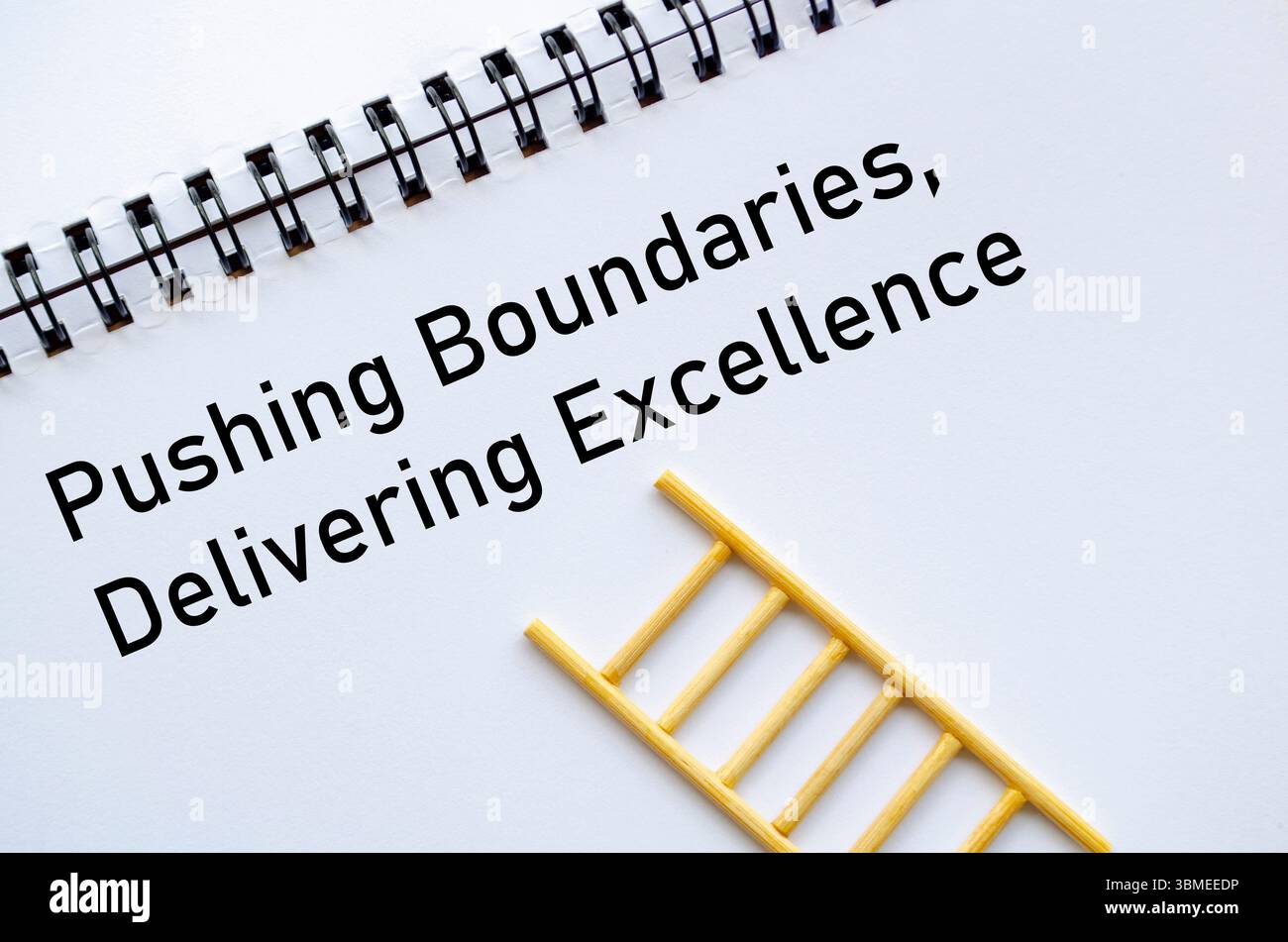 Pushing Boundaries Delivering Excellence on notebook with ladder ...