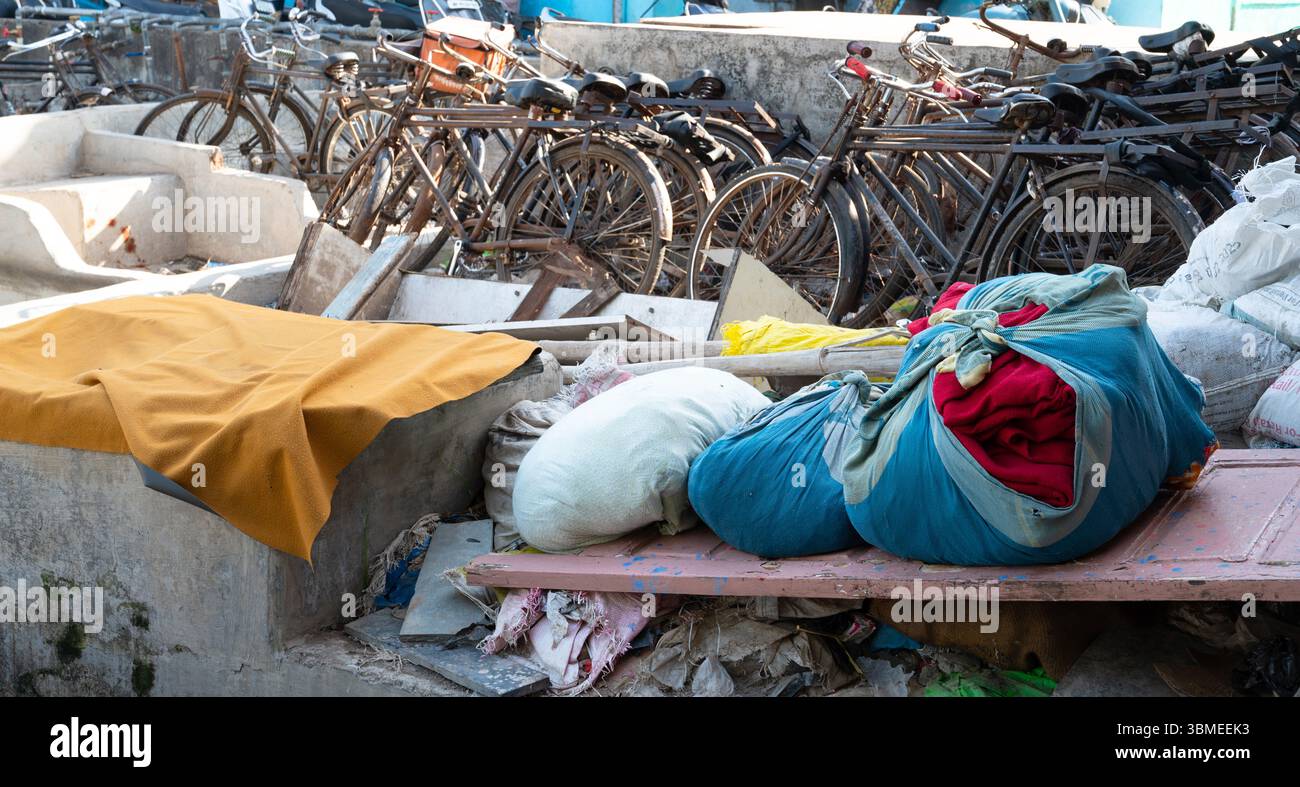 Dhobi Ghat, Open Air Laundry In Mumbai, India, Cleaned Clothes In Sack ...