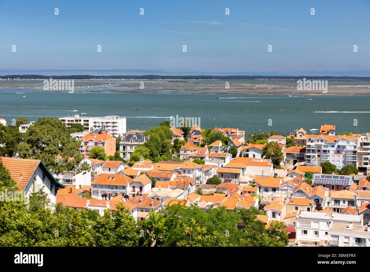France, Gironde, Bassin d'Arcachon, Arcachon, View of Arcachon city and ...