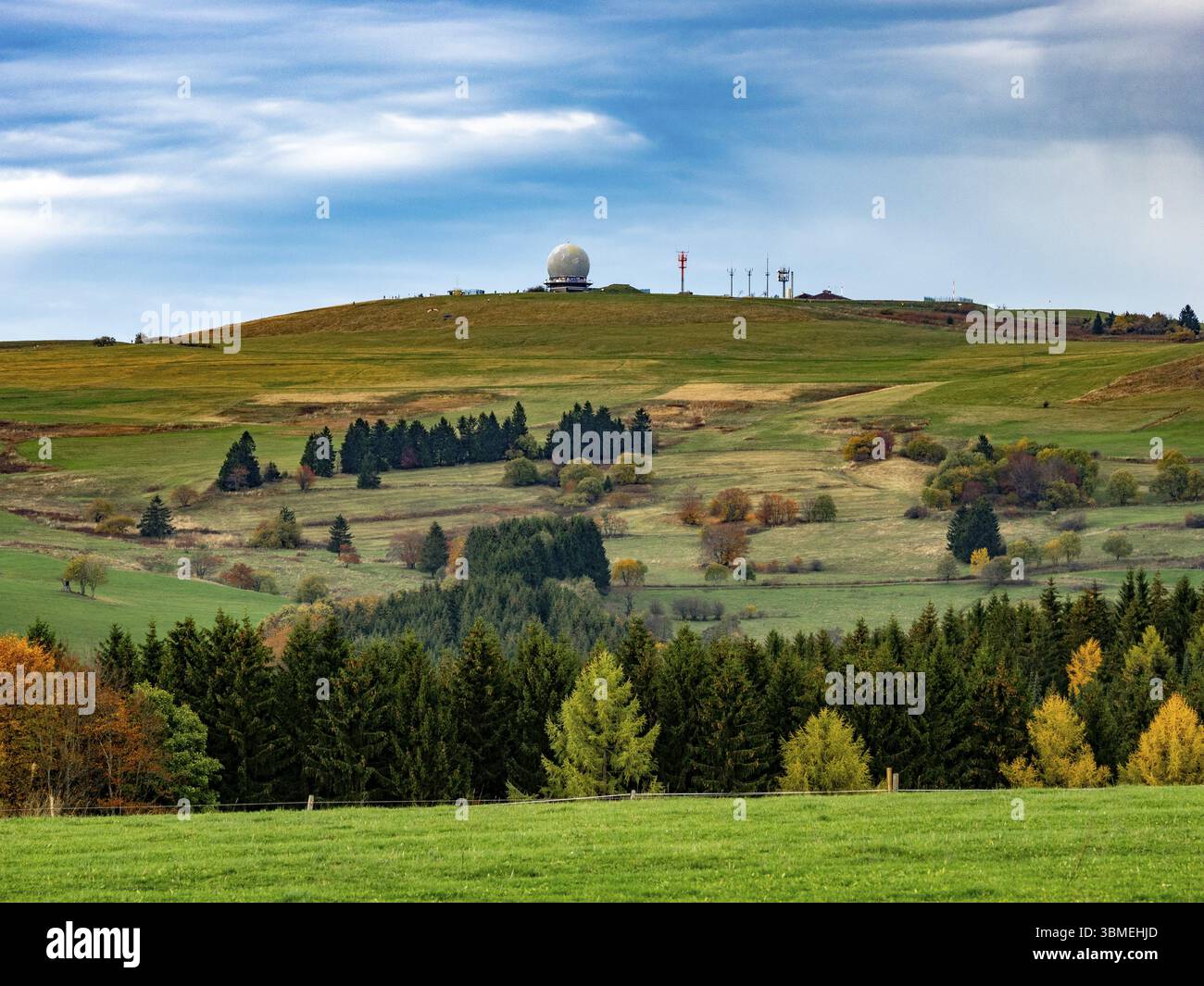 Autumn forest in the Rhoen, mixed forest, in front of the Wasserkuppe ...