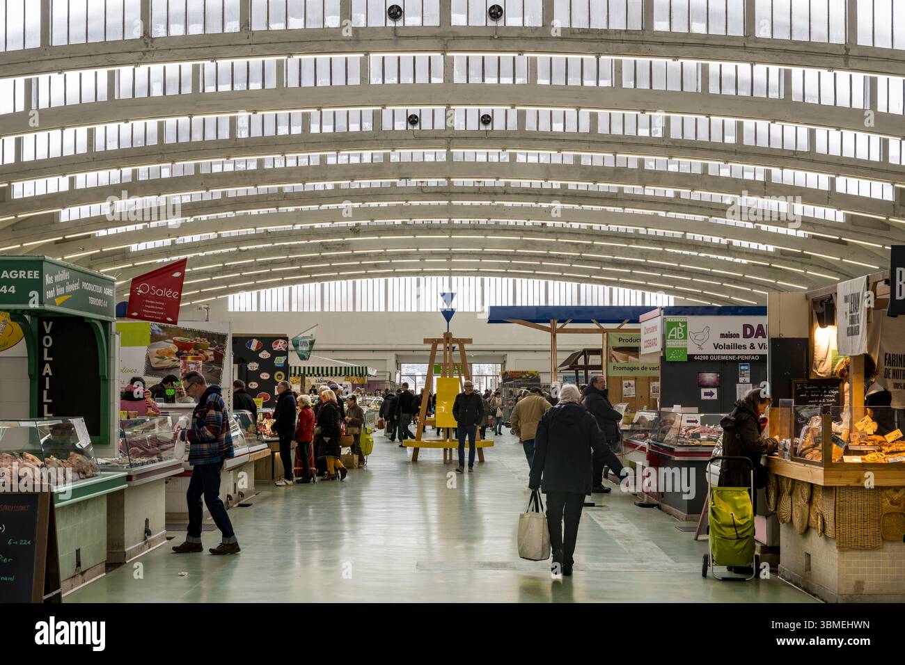 France, Loire-Atlantique, Saint-Nazaire, the covered market halls of ...
