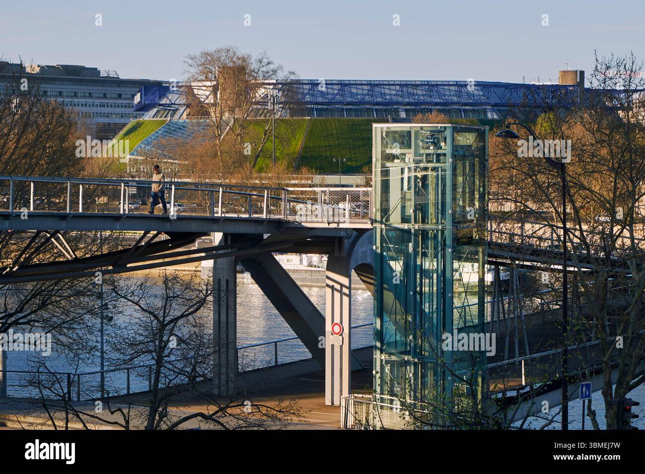 France, Paris, Simone de Beauvoir footbridge, bridge reserved for so ...