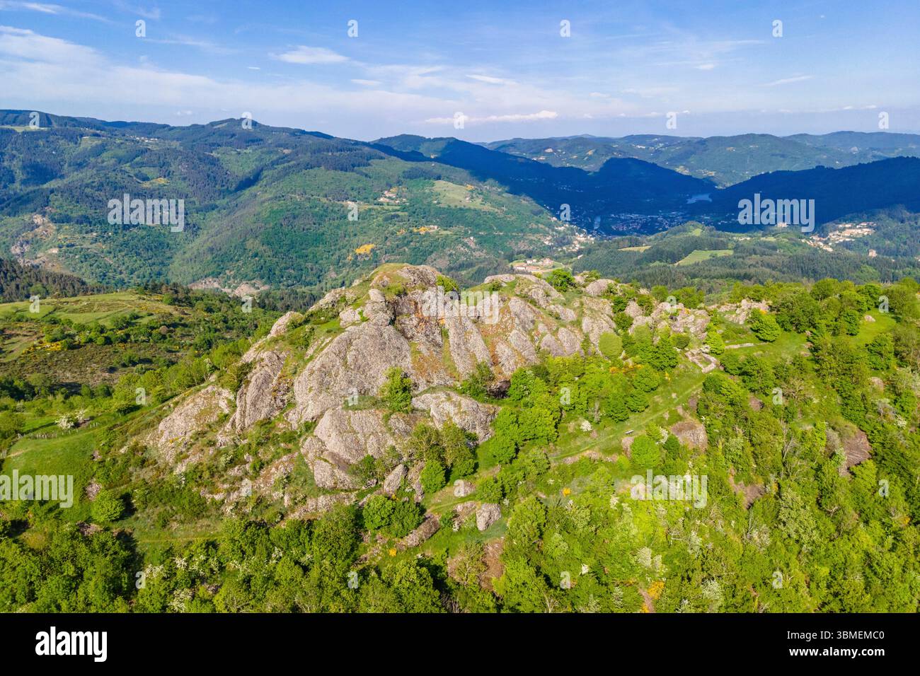 France, Ardeche, Jaunac, Rocher of Brion, Monts d'Ardeche Regional ...