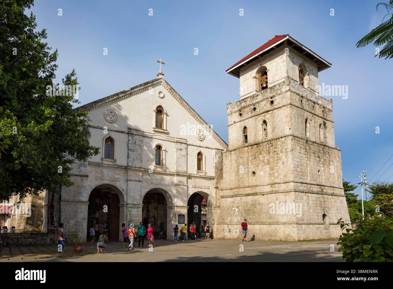 Philippines, Visayas archipelago, Bohol island, Baclayon, coral stone ...