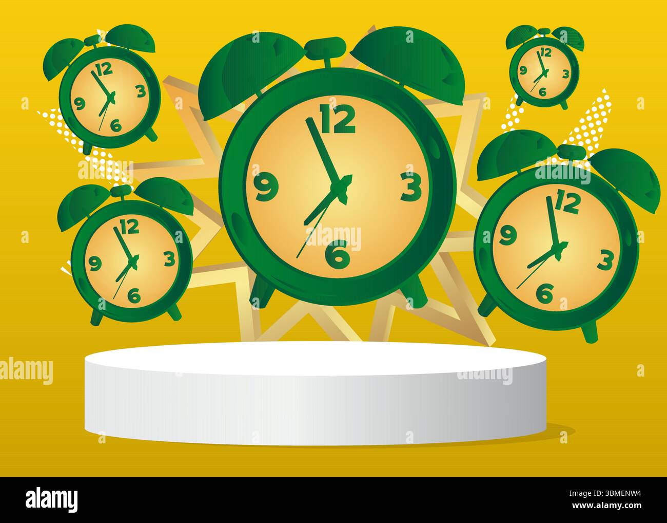 Mockup product display with Alarm Clock. Vector cylinder pedestal ...
