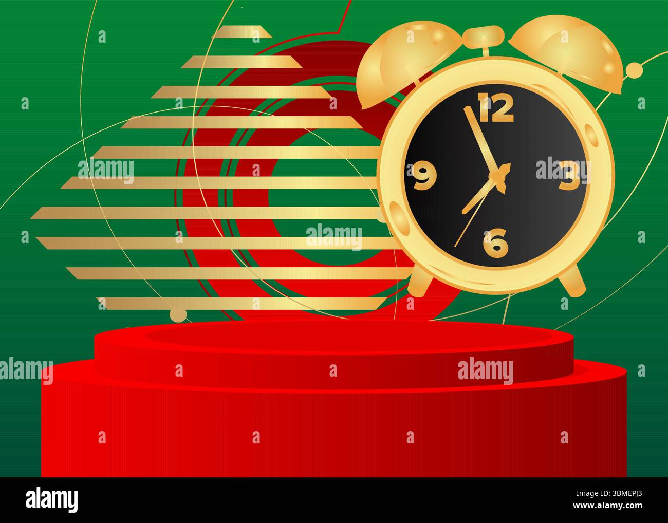 Mockup product display with Alarm Clock. Vector cylinder pedestal ...