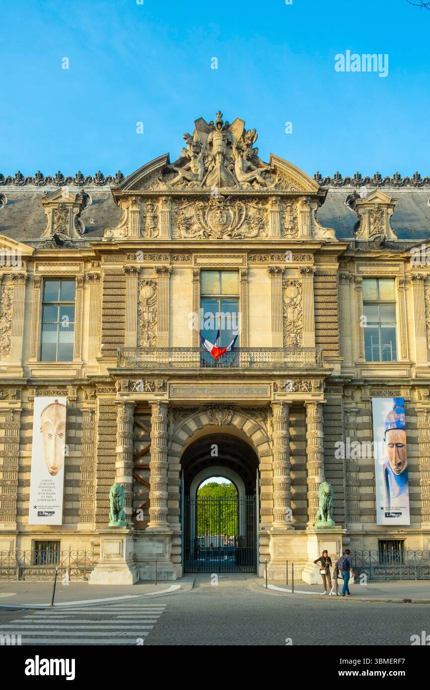 France, Paris, Louvre Museum, Flore Wing, the Lion Gate by Auguste Cain ...