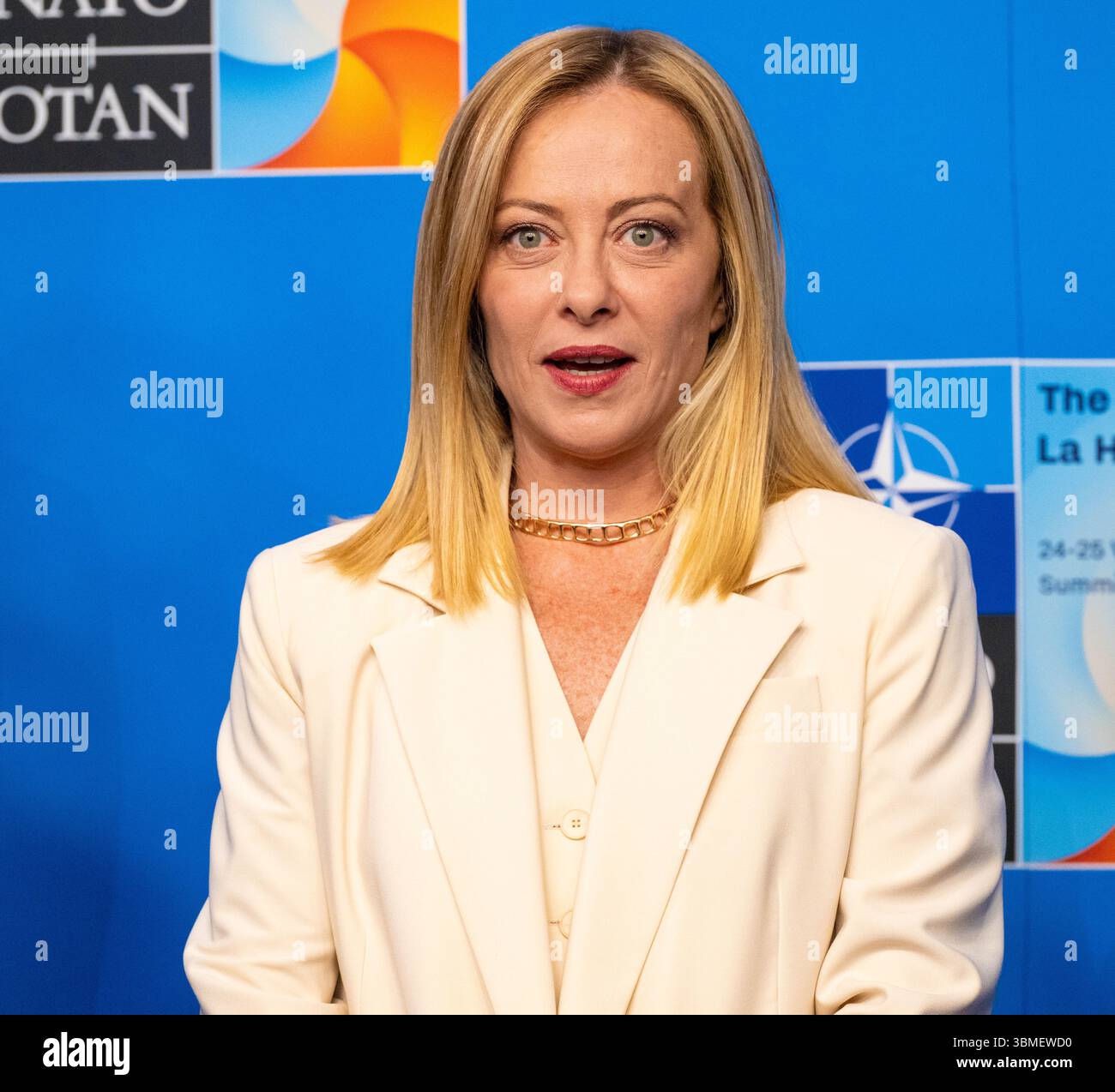 Italy Prime Minister Giorgia Meloni attending 2025 NATO Summit at the ...