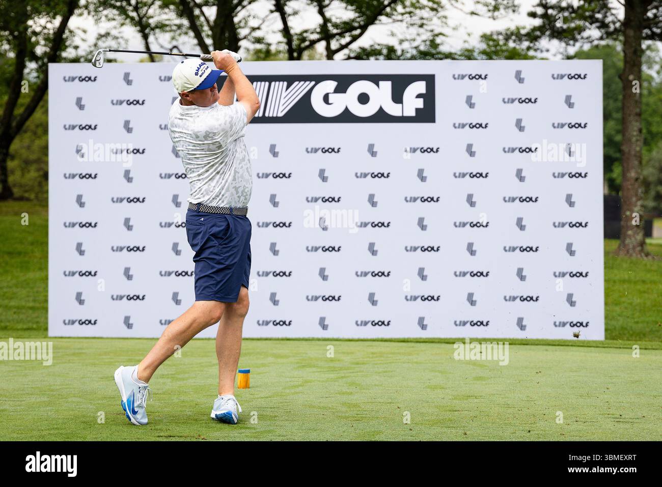 Jason Kokrak of Smash GC hits his shot during the am-am after LIV Golf ...