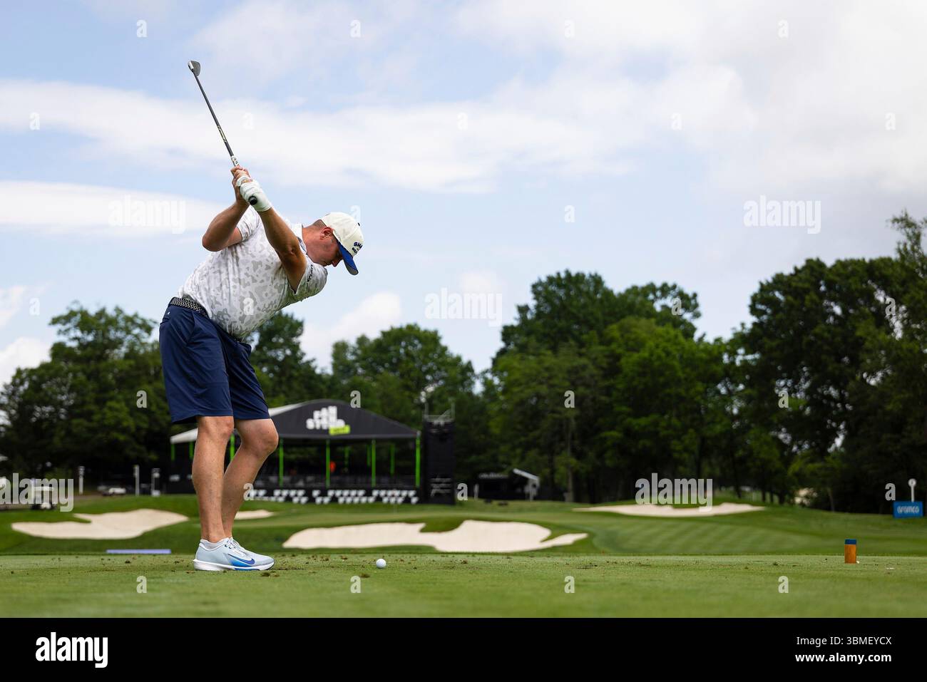 Jason Kokrak of Smash GC hits his shot during the am-am after LIV Golf ...