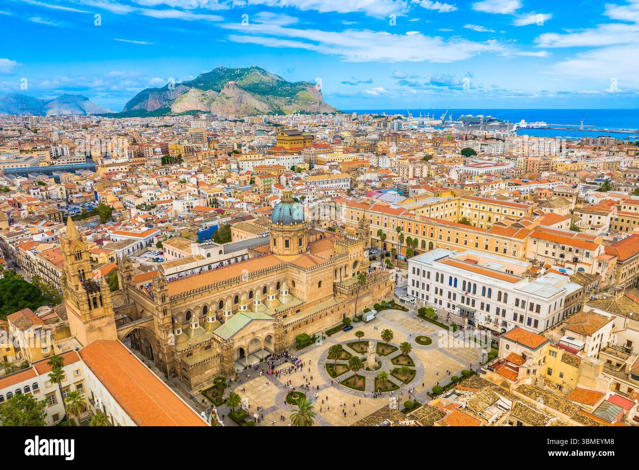 Aerial view of the historic center of Palermo, Sicily, Italy ...