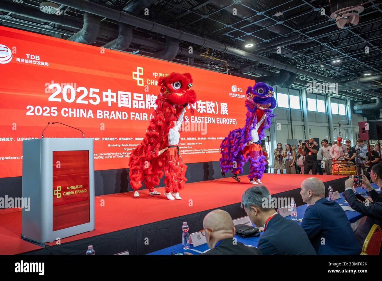 (250626) -- BUDAPEST, June 26, 2025 (Xinhua) -- Lion dancers perform ...