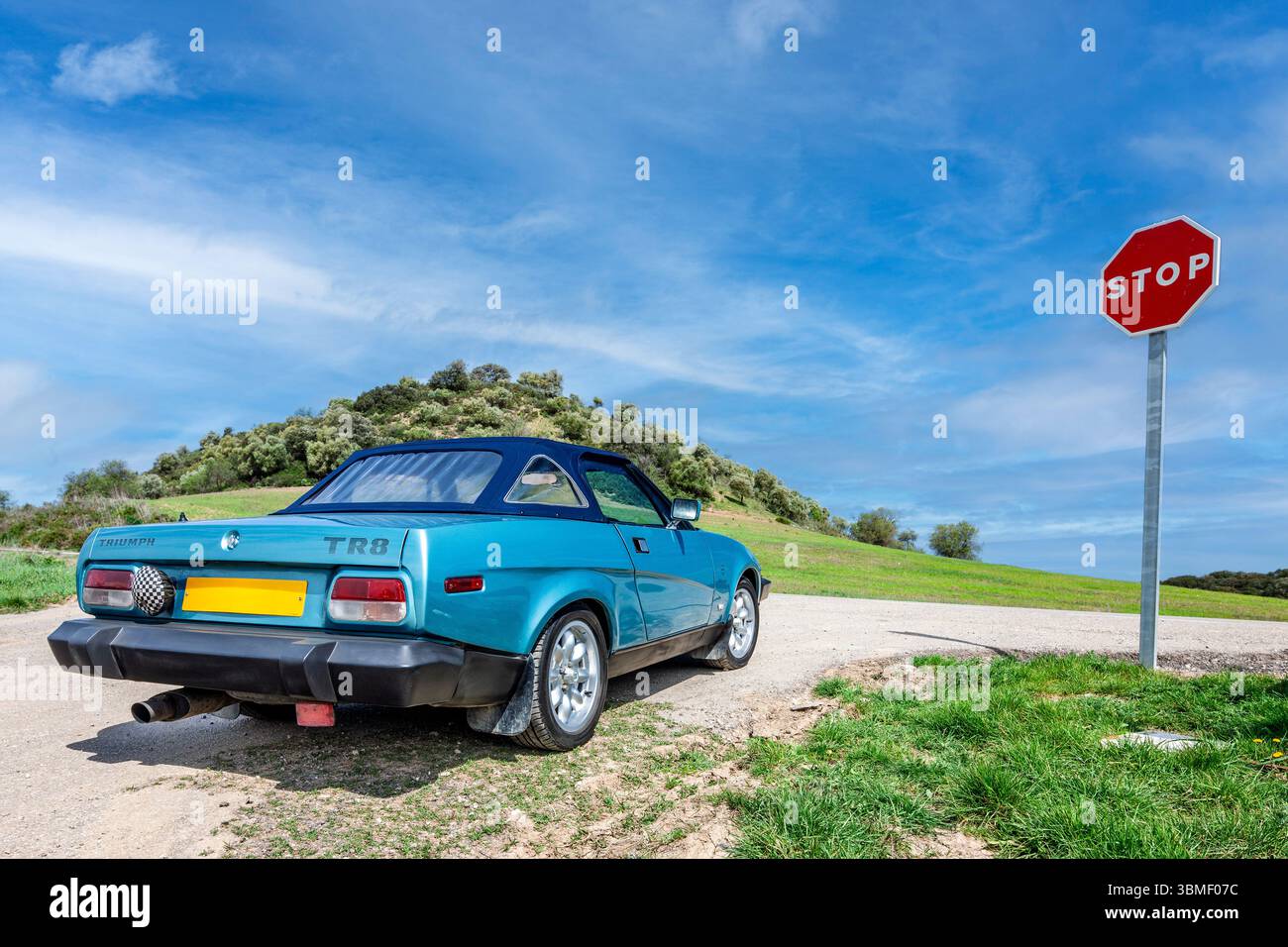Car navigates winding road surrounded hi-res stock photography and ...