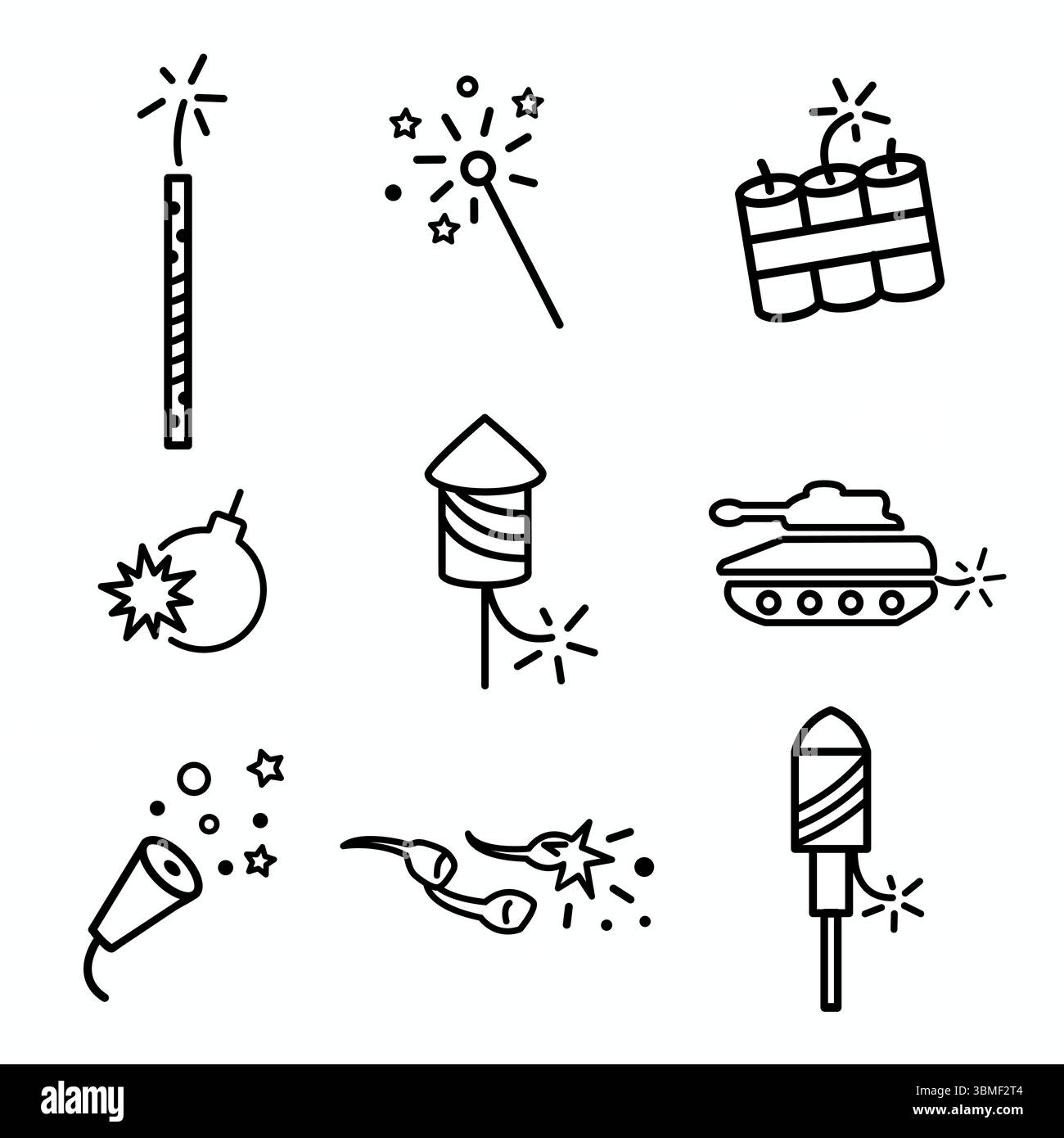 Explosion boom effects set Cut Out Stock Images & Pictures - Alamy