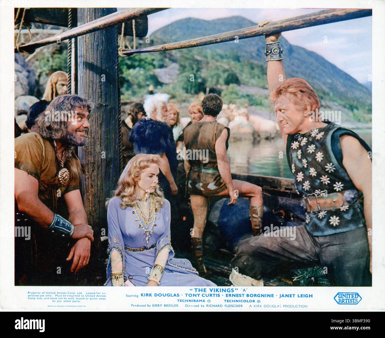 ERNEST BORGNINE JANET LEIGH and KIRK DOUGLAS in THE VIKINGS 1958 ...