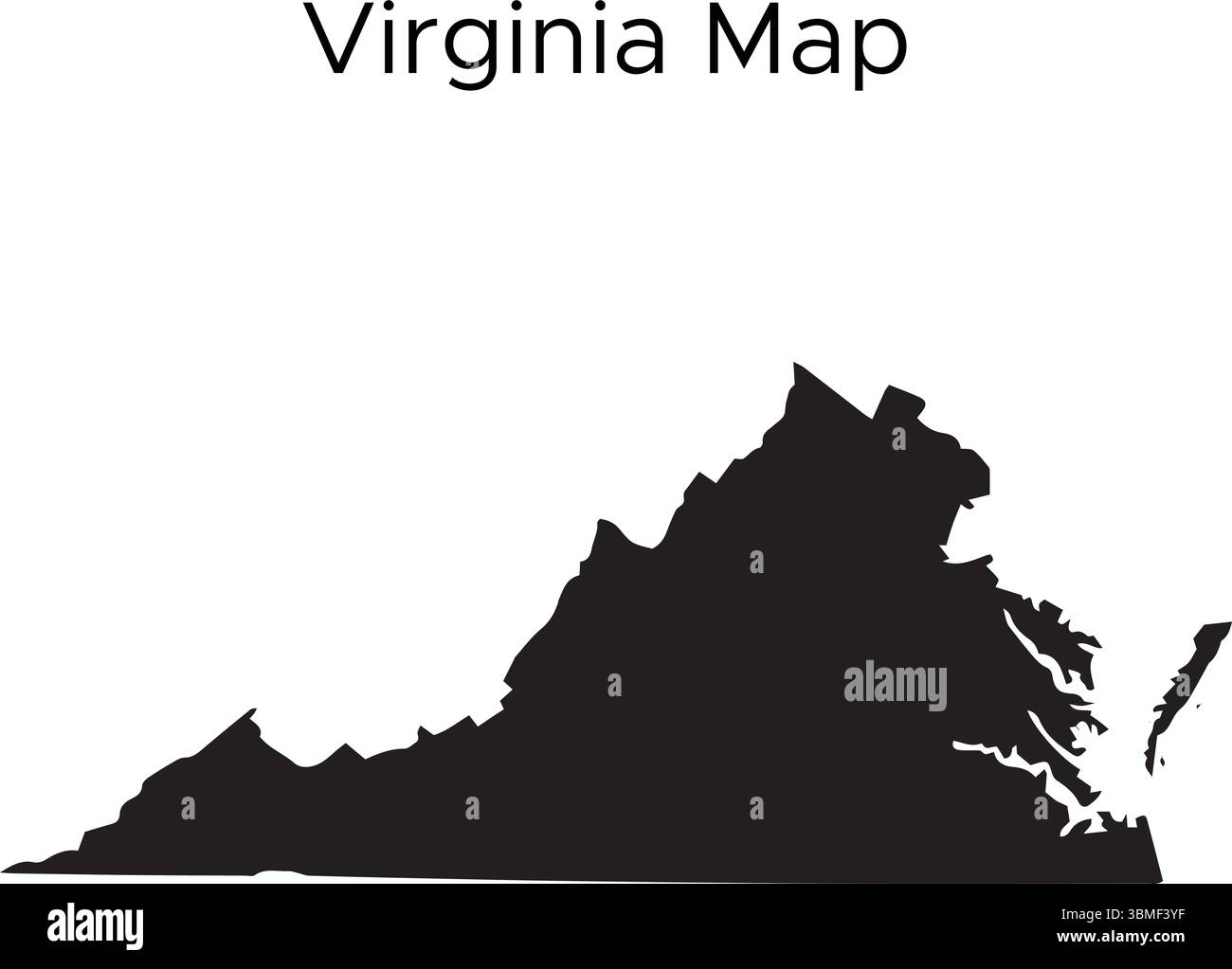 vector map of Virginia isolated on a white background Stock Vector ...