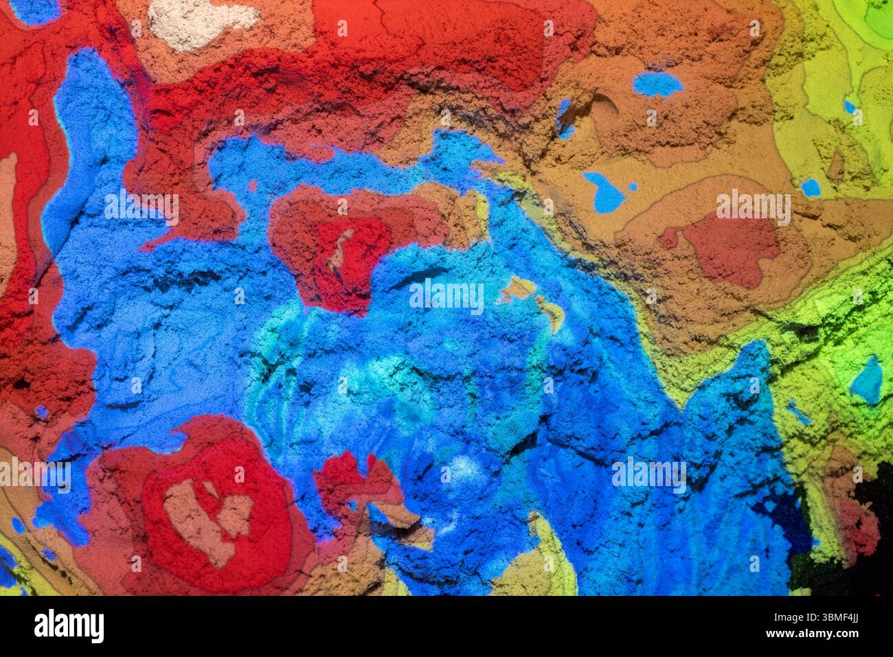 The abstract, random colours and textures from an augmented reality ...