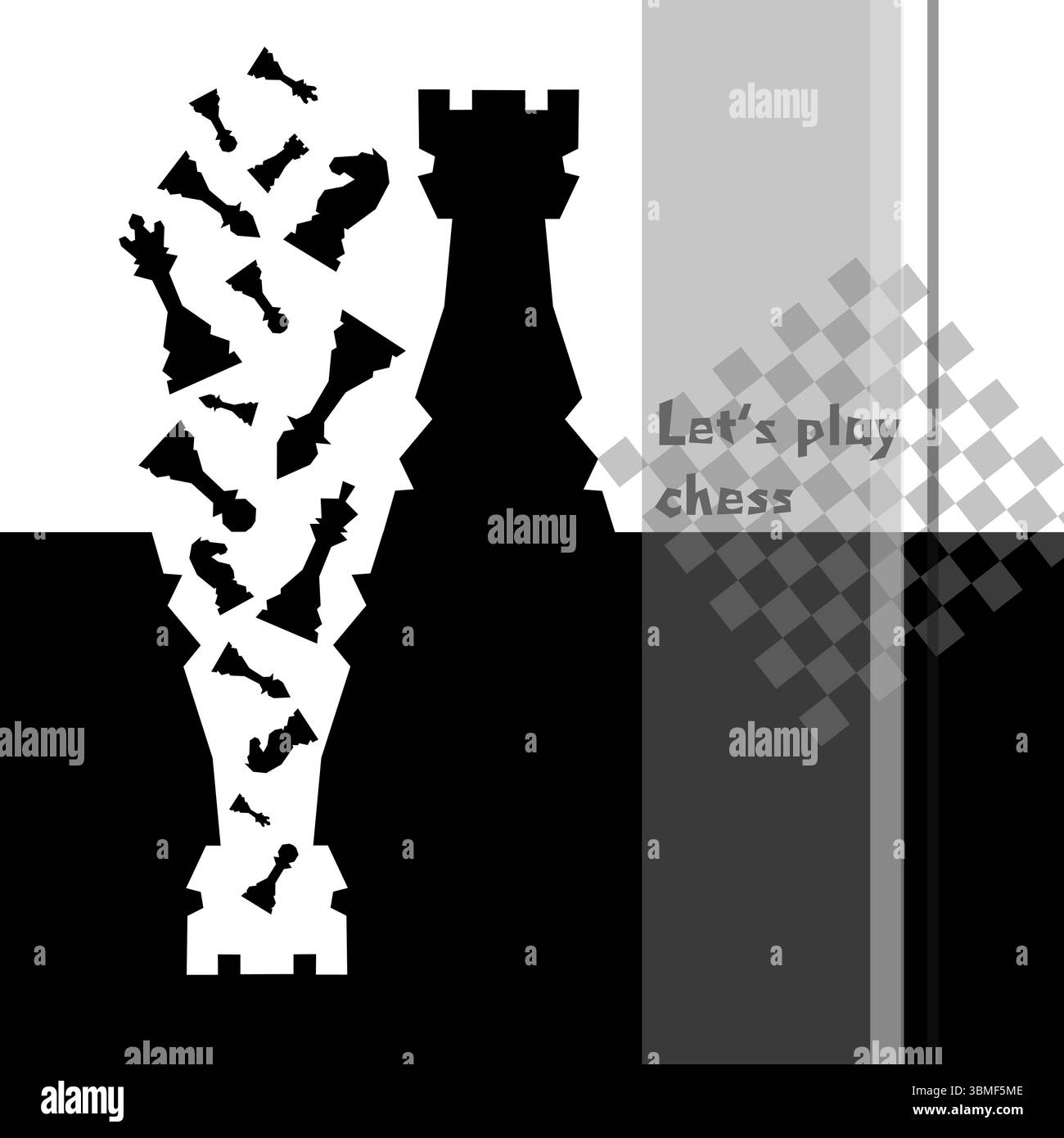 Black and white llustration chess background. Flyer design for ...