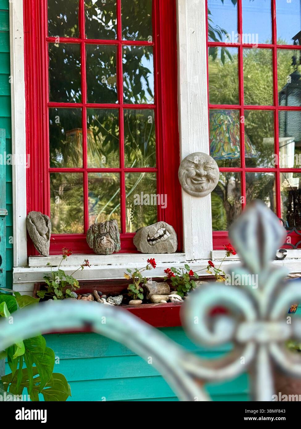 A quirky sculpted face at an art gallery in the Highlands neighborhood ...