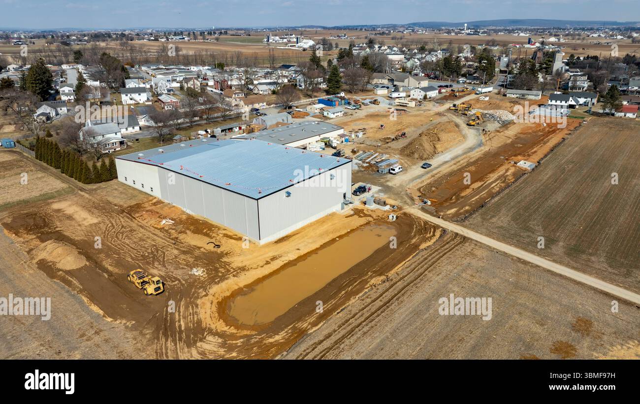 Overhead view excavation construction area hi-res stock photography and ...