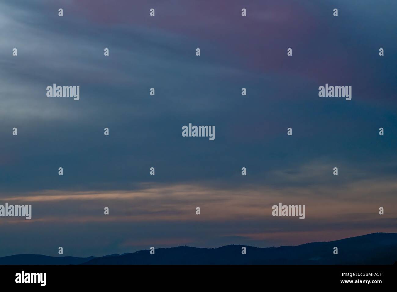 Light and dark blue windy sunset cloudy heaven sky color Stock Photo ...