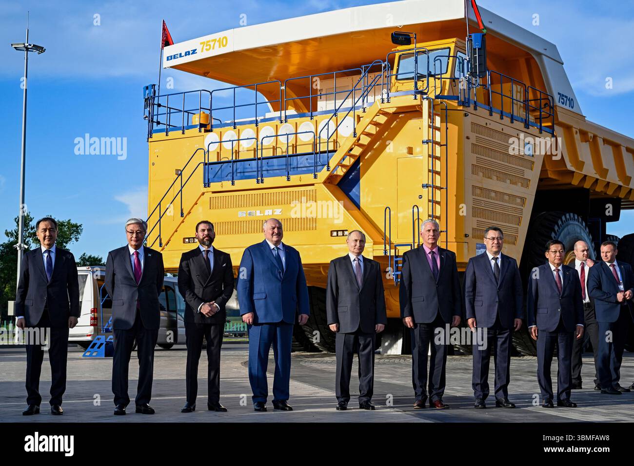 From left, Chairman of the Board of the Eurasian Economic Commission (EEC) Bakytzhan Sagintayev ...