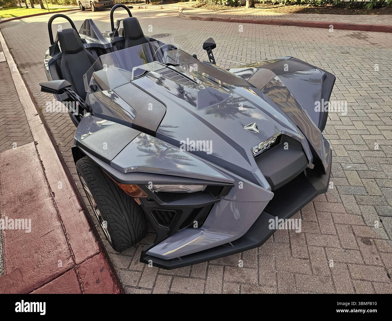 Miami Beach, Florida USA - June 6, 2024: 2023 Polaris Slingshot SL Grey ...