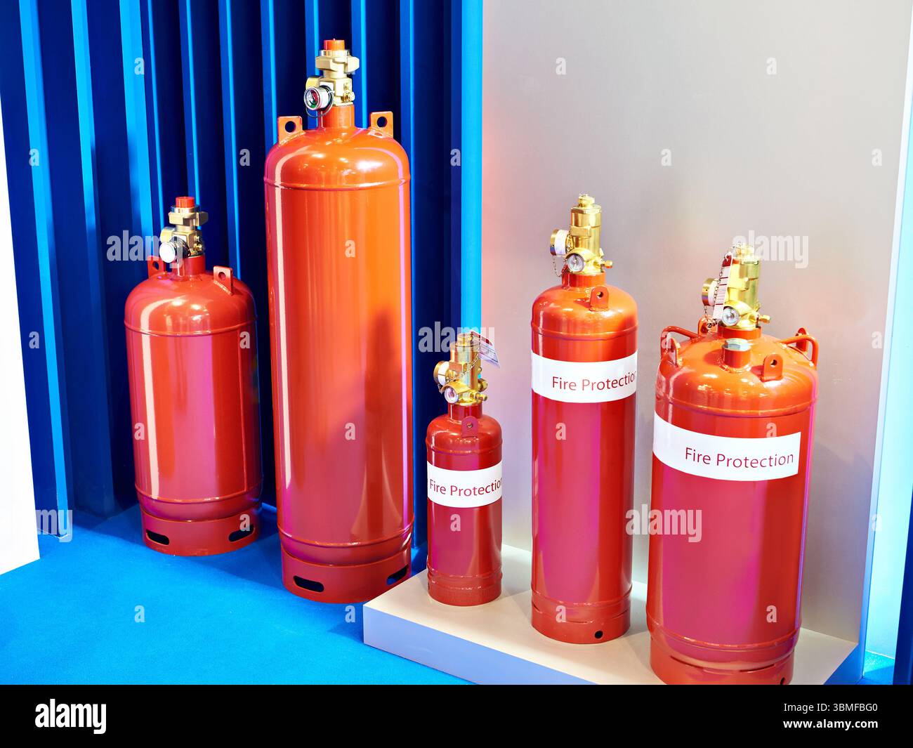 Gaseous fire suppression modules storage containers with shut-off ...