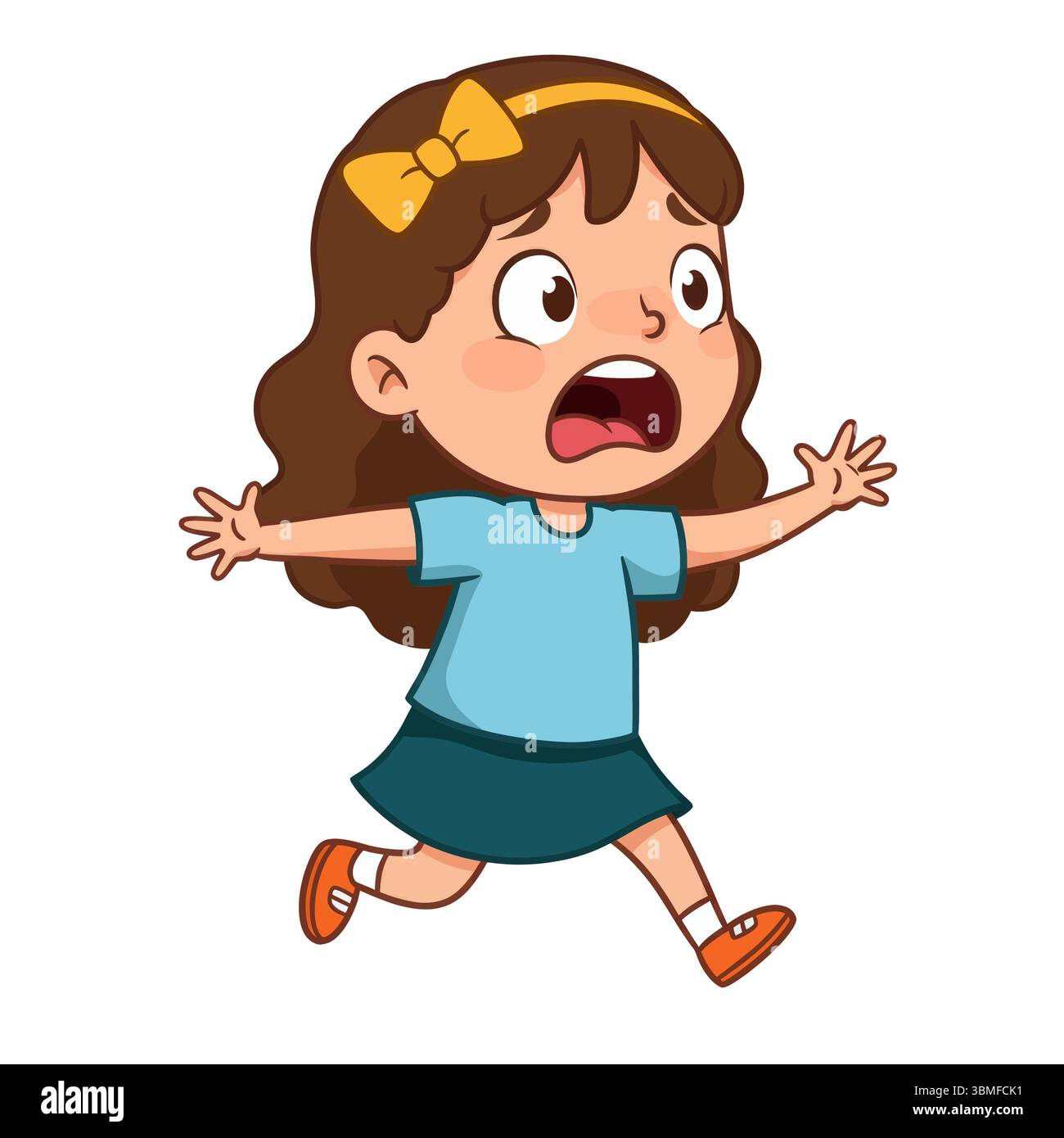 Girl Emotional Expressions Characters Vector Illustration Stock Vector ...