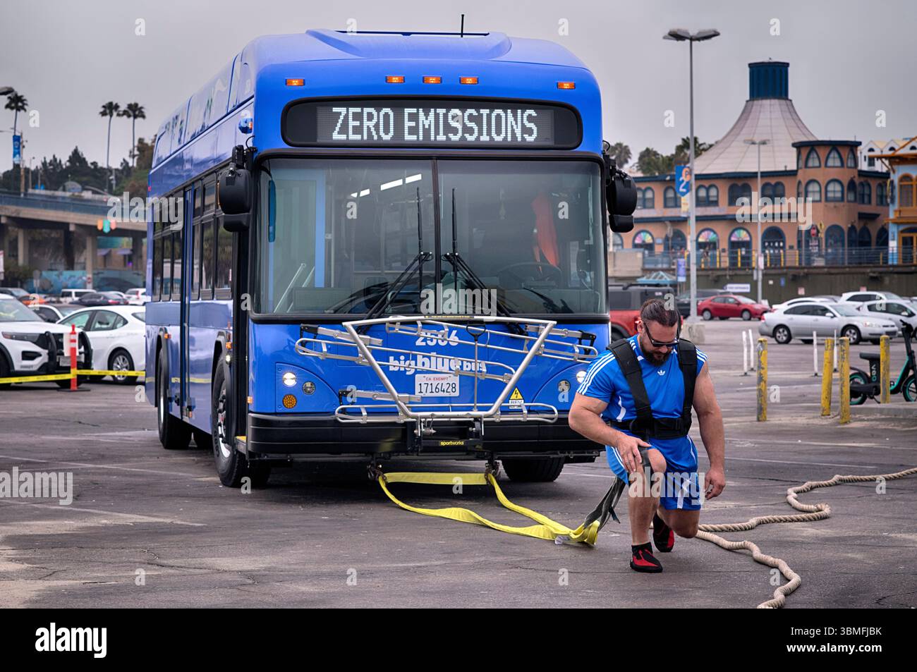 Professional strongman, Martins Licis, takes a moment prior to pulling ...