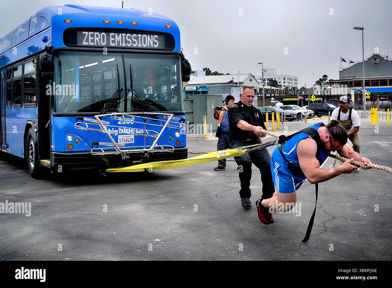 Professional strongman, Martins Licis, pulls a 34,680‑pound electric ...
