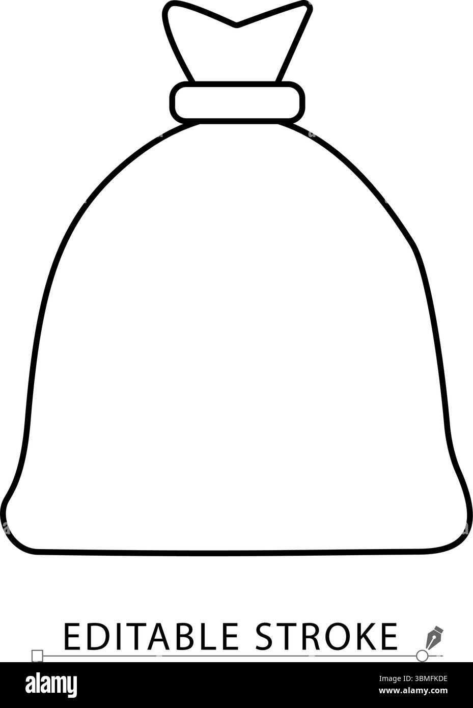 A trash bag icon in minimalist style with editable stroke. Garbage sack ...