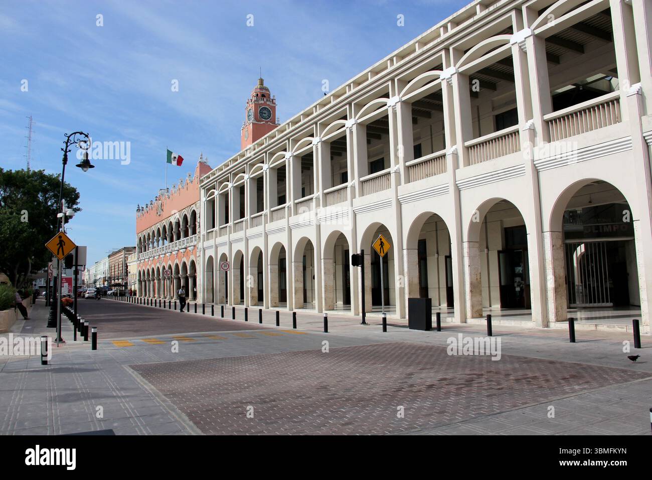 Merida, Yucatan, Mexico - Oct 28, 2024: The pink building in the main ...