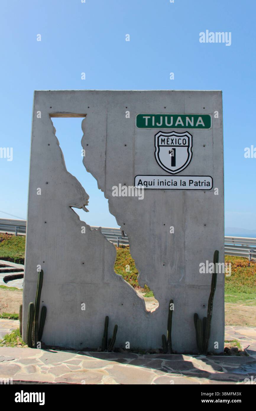 Tijuana, Baja California, Mexico - Mar 15, 2025: Sign for the start of ...