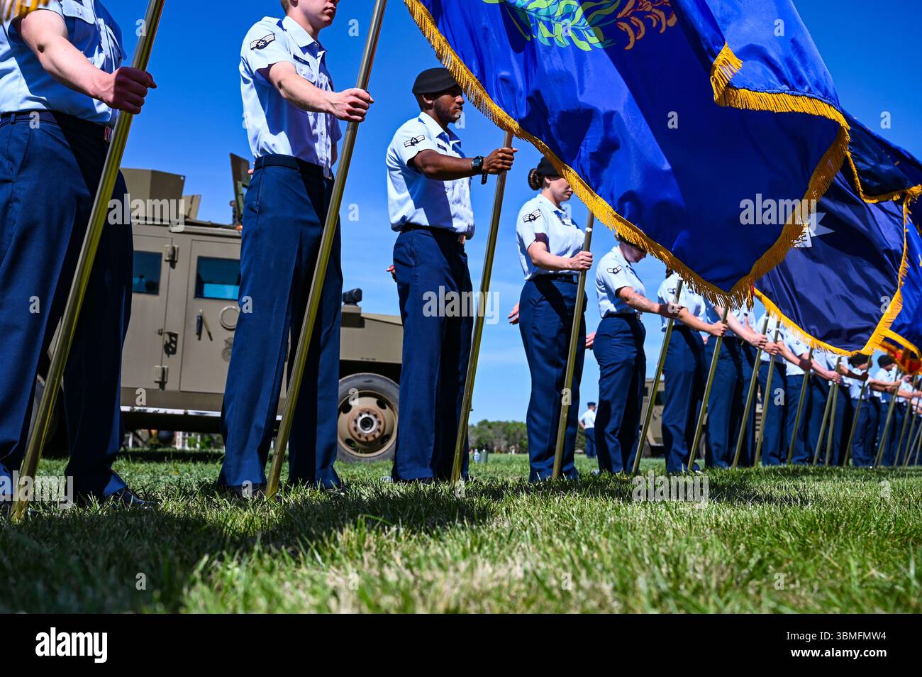 90th Missile Wing airmen hold state flags during the 90 MW change of ...