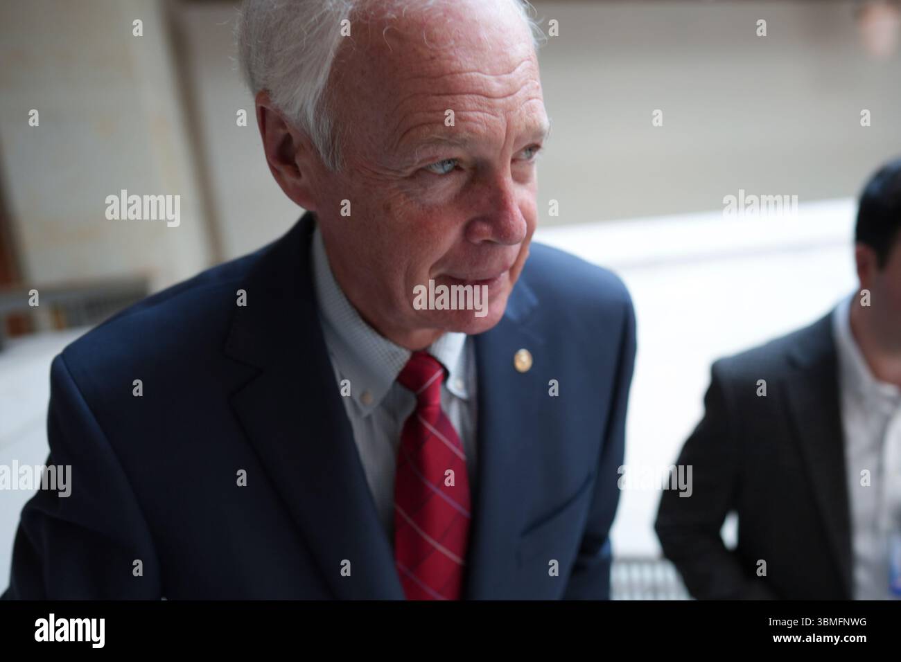 Sen. Ron Johnson, R-Wis., departs a classified briefing on President ...