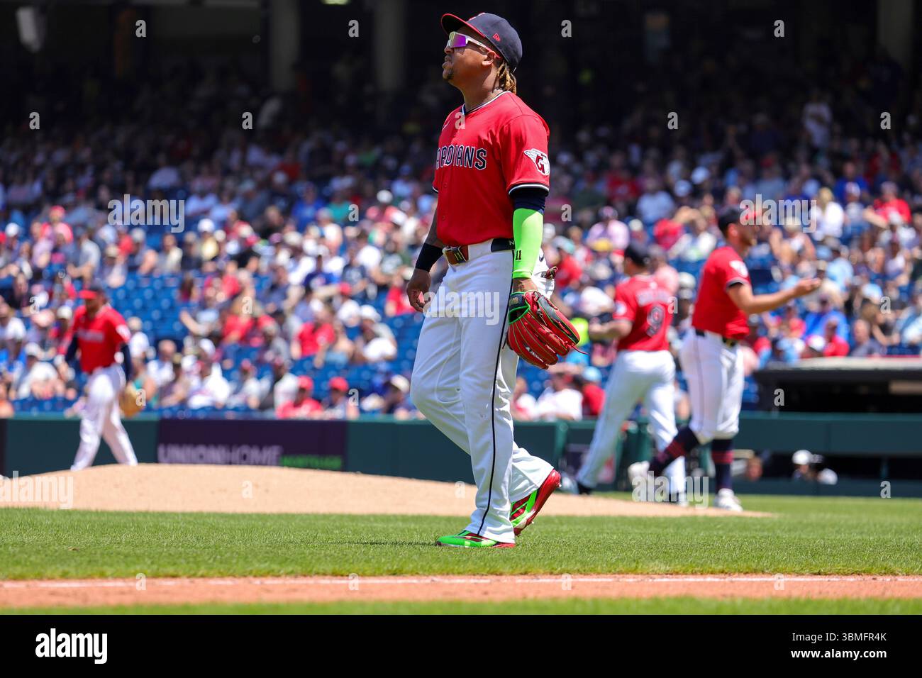 CLEVELAND, OH - JUNE 26: Cleveland Guardians third baseman Jose Ramirez ...