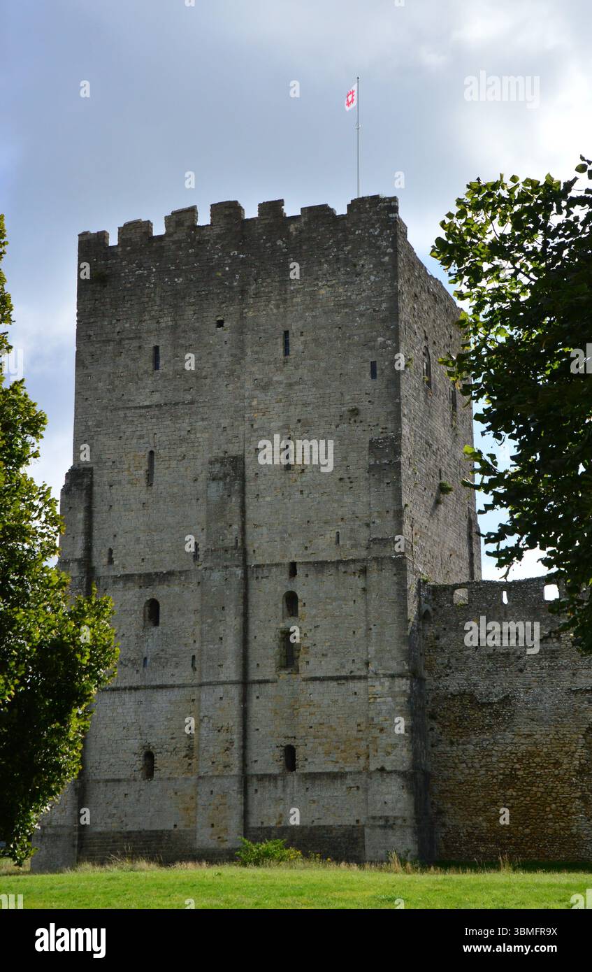 View of Portchester Castle in Hampshire, England, captured in August ...