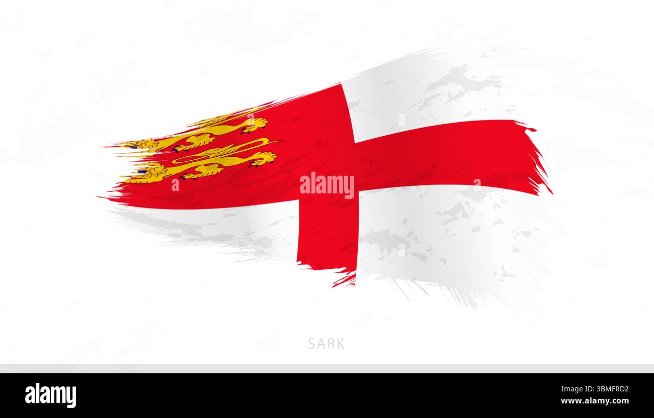 Sark National Flag with Textured Brush Strokes. Artistic Brush Stroke ...