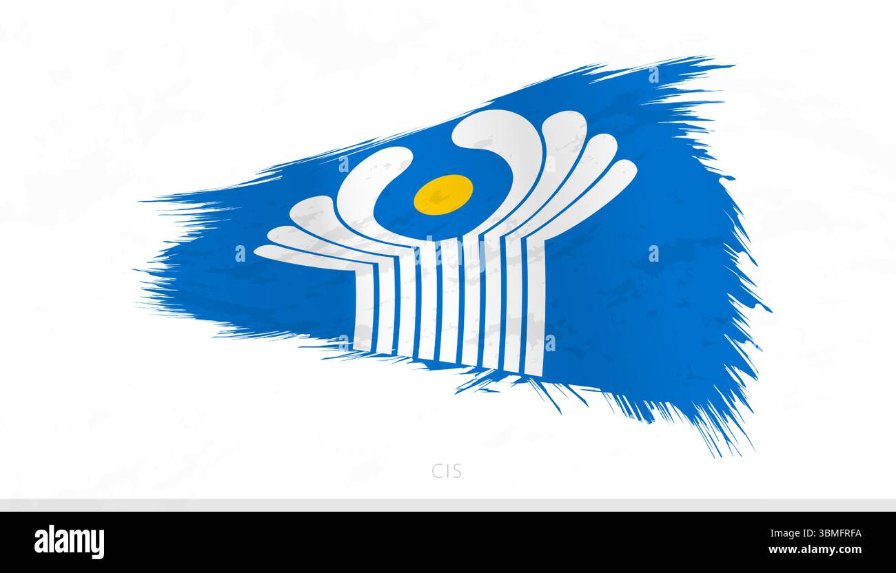 CIS National Flag with Textured Brush Strokes. Artistic Brush Stroke ...