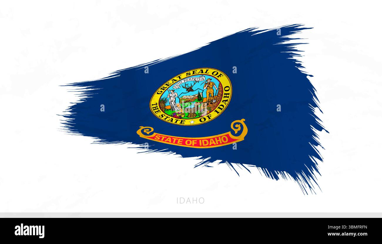 Idaho National Flag with Textured Brush Strokes. Artistic Brush Stroke ...