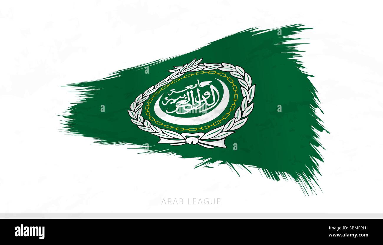 Arab League National Flag with Textured Brush Strokes. Artistic Brush ...