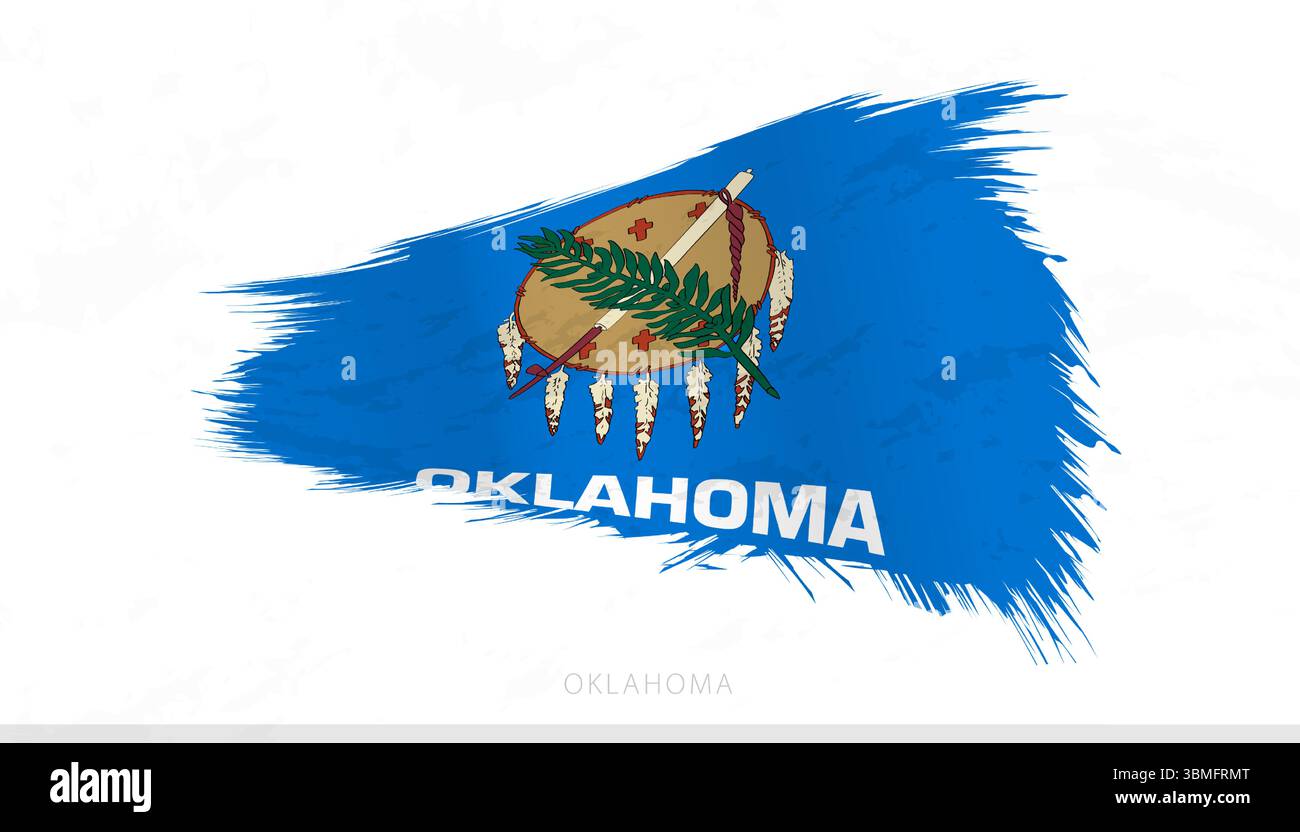 Oklahoma National Flag with Textured Brush Strokes. Artistic Brush ...