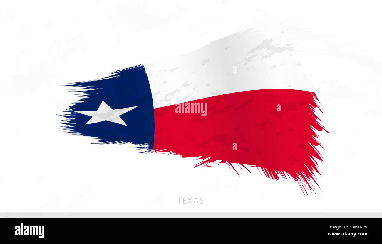 Texas National Flag with Textured Brush Strokes. Artistic Brush Stroke ...