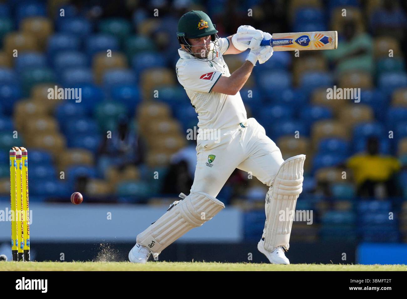 Australia's Josh Inglis plays a shot against West Indies on day two of ...