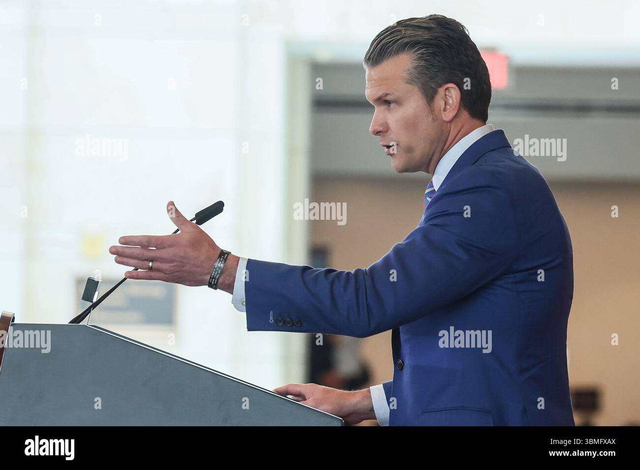 U.S. Defense Secretary Pete Hegseth delivers remarks after D-Day ...
