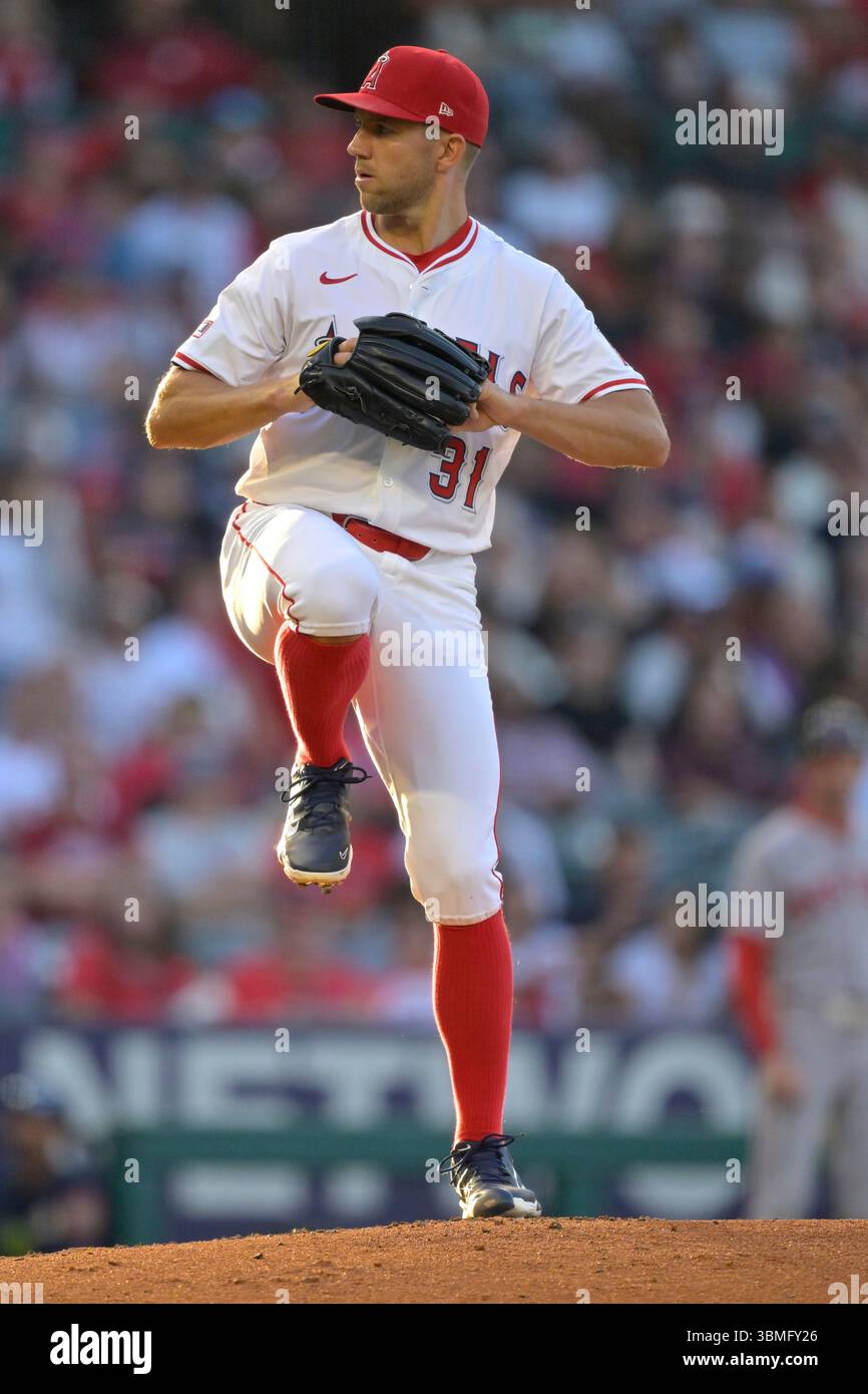 Los Angeles Angels starting pitcher Tyler Anderson delivers during the ...